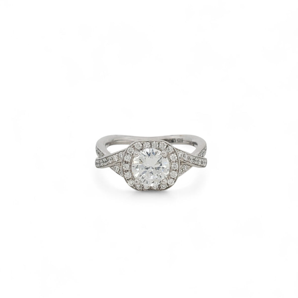 Twisted European Shank Diamond Semi Mount in 18K White Gold ...