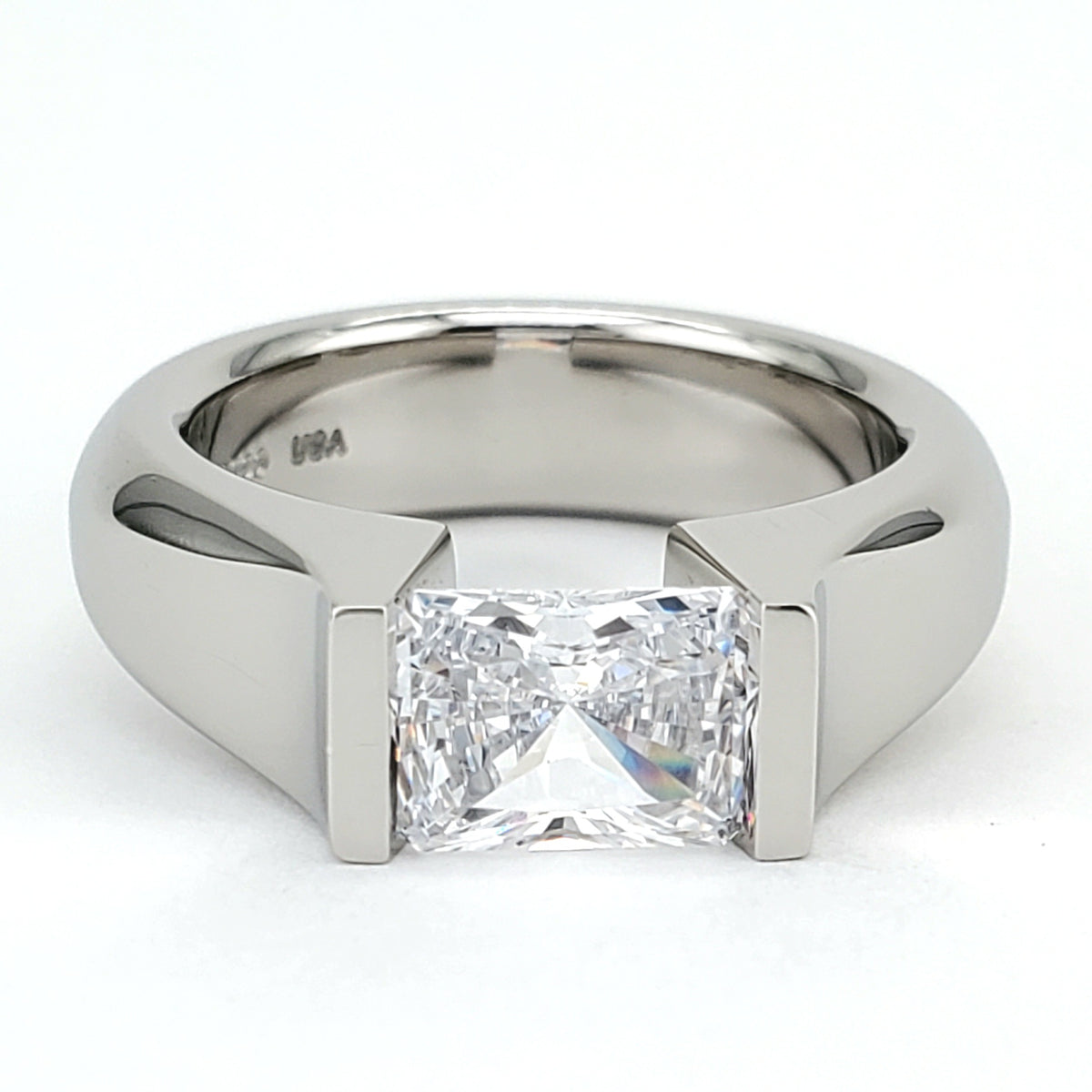 TENSION MOUNT -----------PLAT SEMI W 2 CT. RADIANT CUT CZ – RingMaster ...