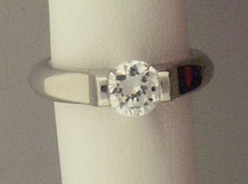 TENSION MOUNT ----PLAT OMEGA SEMI W/ CZ – RingMaster Jewelers